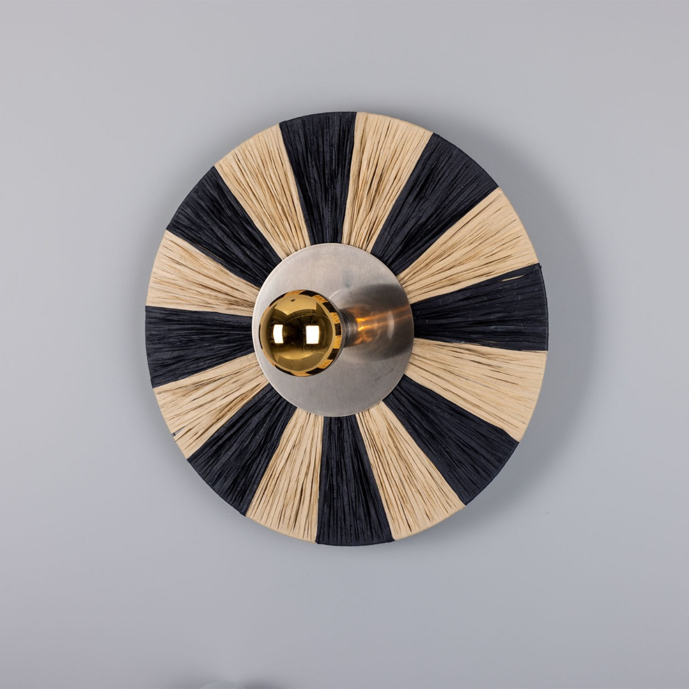 Vernon Raffia Striped Wall Light 54cm | Mullan Lighting
