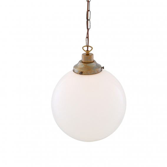 Yerevan Classic Opal Glass Globe Pendant Light 30cm | Mullan Lighting