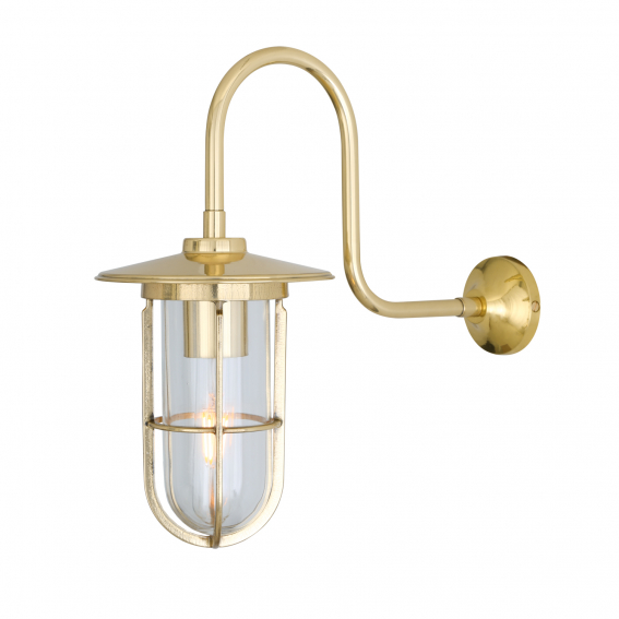 Fabo Well Glass Swan Neck Outdoor Wall Light IP65 | Mullan Lighting