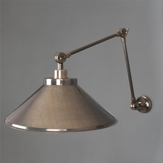 Rio Adjustable Arm Wall Light with Brass Shade | Mullan Lighting