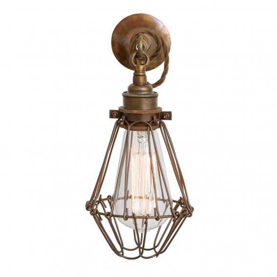 Edom Industrial Cage Wall Light on Hook | Mullan Lighting