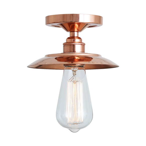 Suva Industrial Polished Copper Flush Ceiling Light | Mullan Lighting