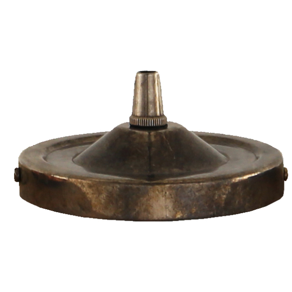Brass ceiling rose, flat round with cord grip | Mullan Lighting