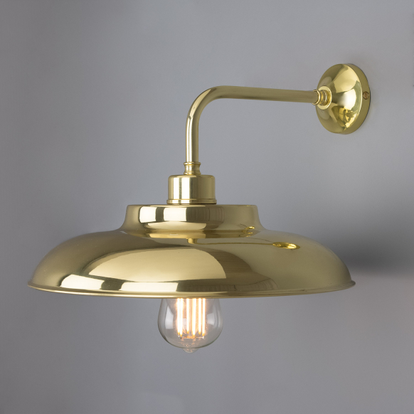 Telal Industrial Brass Factory Wall Light 12.6" | Mullan Lighting
