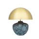 Lawson Ceramic Table Lamp with Brass Shade, Blue Earth | Mullan Lighting